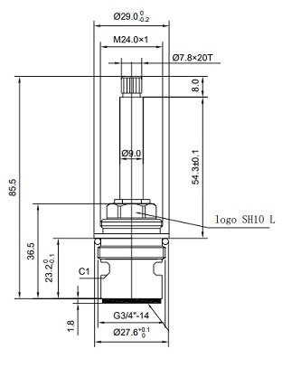 SH10L 3/4" Ceramic Shower Flow Valve -Kingsway Plumbing